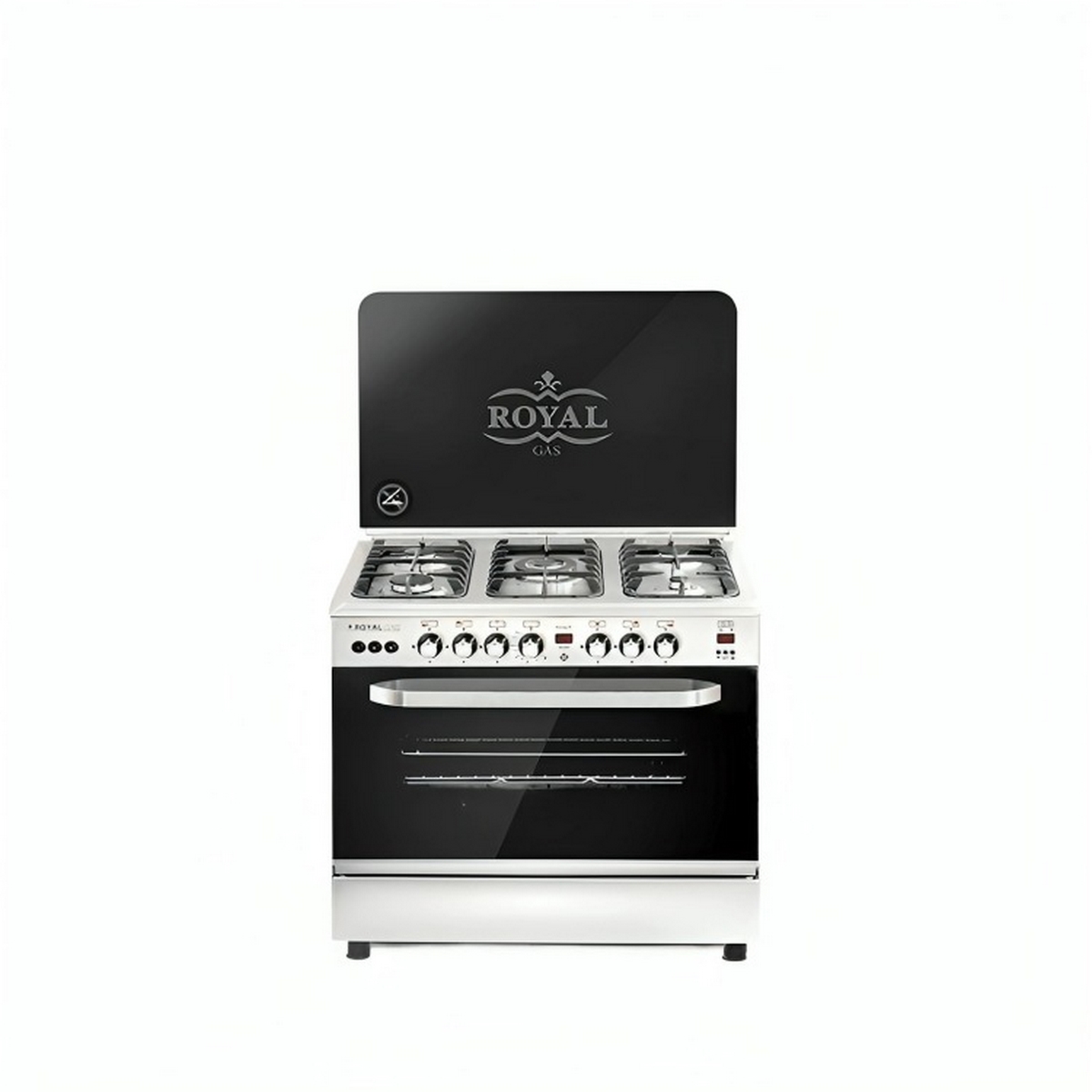 Royal Gas Cooker Master Chef 5 Burners 80 cm Cast Iron Holders Digital ...