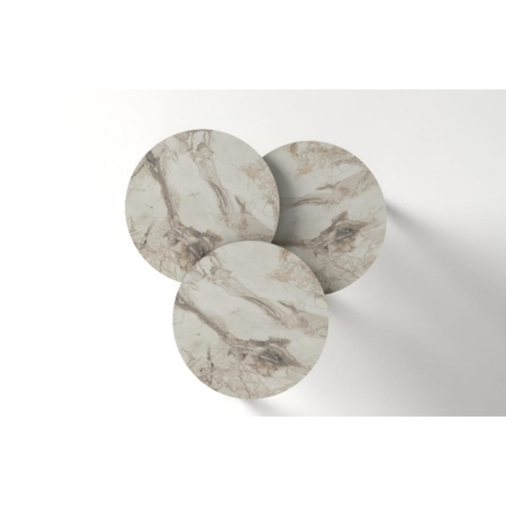 MDF, Beech Wood and Melamine Side tables set - Beige and White