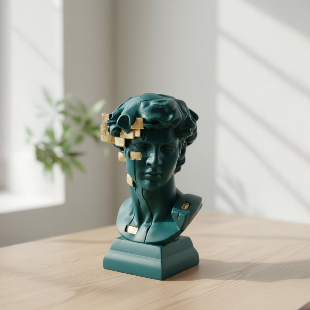 Polyester Table Accessory Green and Gold - 35×17 cm