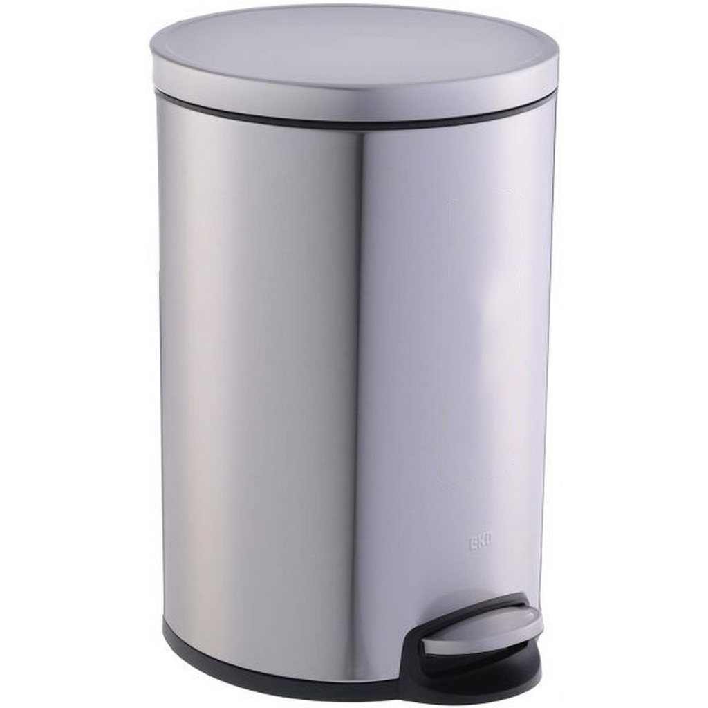 EKO Stainless Steel Rubbish Bin Round shaped step bin soft close and ...